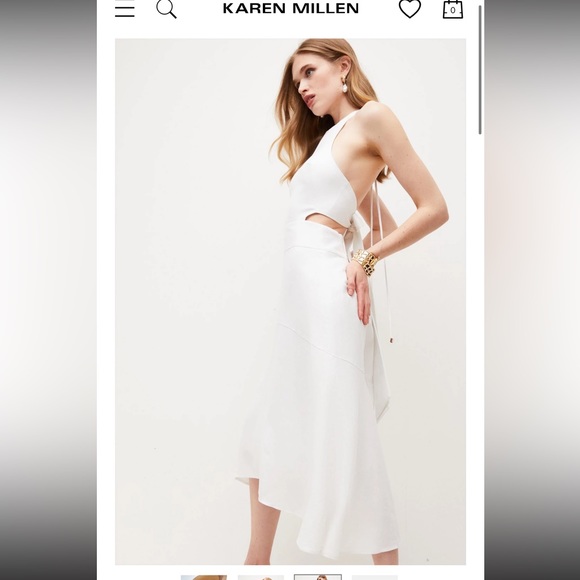 Karen Millen | Dresses | Linen White Halter Top Karen Millen Dress ...